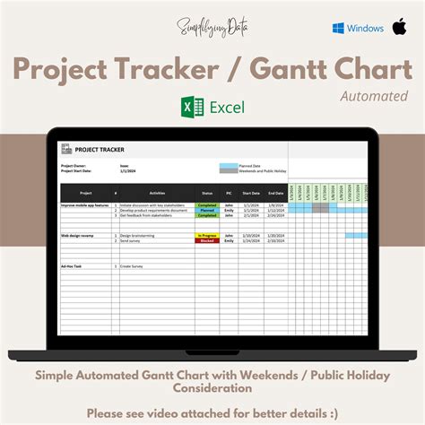 Project Tracker Timeline Management Template Simple Easy To Use Excel