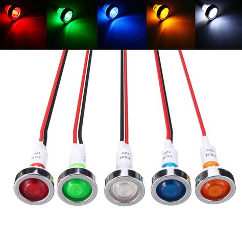 V Mm LED Indicator Pilot Dash Dashboard Panel Warning Light Lamp Electronic Pro