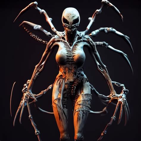 Premium Ai Image A Female Alien With A Big Claw On Her Head