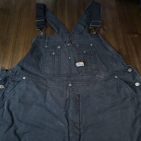 Big Smith Mens Carpenter Bib Overalls Black Leg Zip Gem