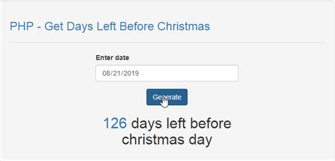 PHP Get Days Left Before Christmas SourceCodester