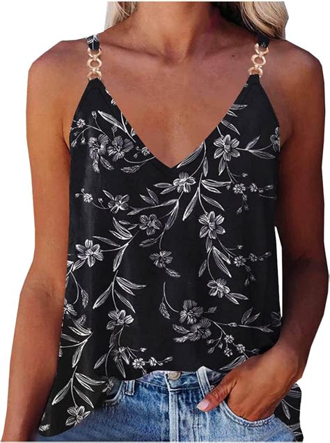Summer Tank Tops For Women Sexy V Neck Spaghetti Strap Camisole