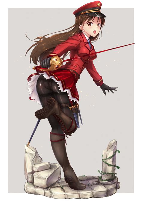 Wallpaper Illustration Long Hair Anime Girls Brunette Ass Hat