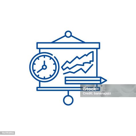 Concept Dicône De Ligne De Présentation Présentation Symbole Vectoriel Plat Signe Illustration