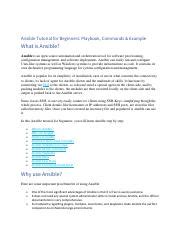 Ansible Basics Pdf Ansible Tutorial For Beginners Playbook Commands