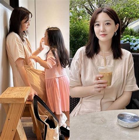 패션엔 김소영 아나 닮은꼴 스타일의 청순 모녀 4살 딸과 홍콩 원피스 시밀러룩