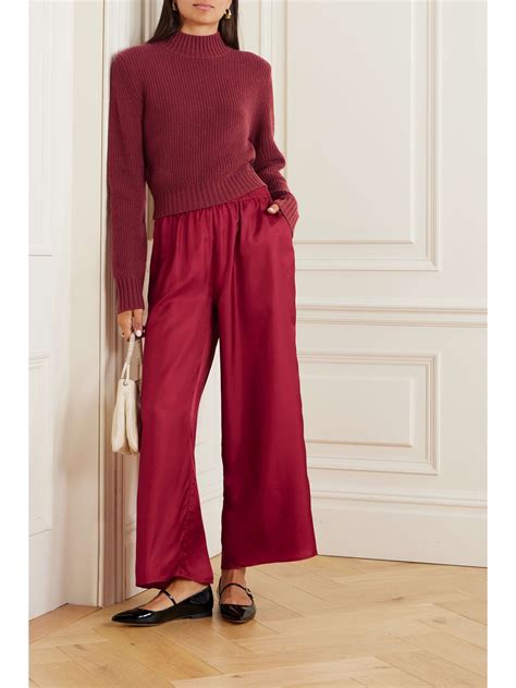 Le Kasha Pamir Silk Satin Wide Leg Pants Net A Porter