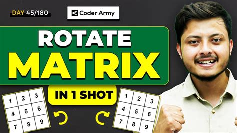 Lecture 33 Rotate Image Rotate By 90 Degree Rotate Matrix Element Clockwise Rotate Matrix