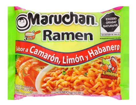 Sopa Maruchan Ramen Sabor Camaron Limón Y Habanero 85 Gr en venta en
