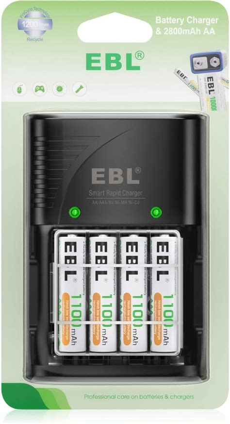 Amazon EBL 4 Pack 1 5V Rechargeable Lithium AA Batteries With USB