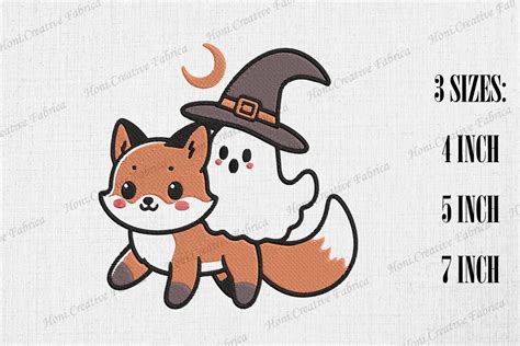 Halloween Ghost Riding Cute Fox · Creative Fabrica
