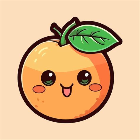 Premium Vector Kawaii Peach Drawing Cute Fruit Character Design