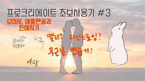 프로크리에이트 초보 사용기3 브러시 애플펜슬과 친해지기 라인드로잉캘리그래피 Youtube