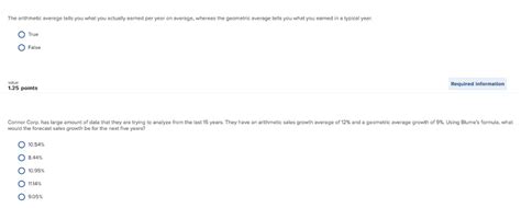 Solved The Arithmetic Average Tells You What You Actually Chegg