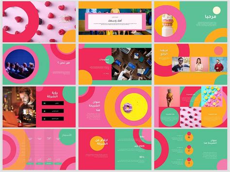 لارا قالب بألوان زاهية Powerpoint Takareer