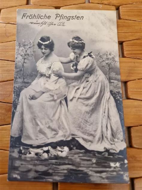 SCHÖNE ALTE MOTIVKARTE Fröhliche Pfingsten 1901 gelaufen EUR 1 99