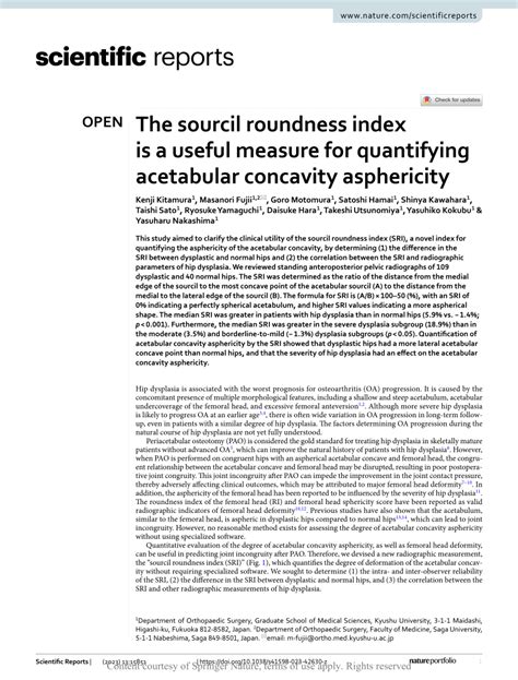 pdf the sourcil roundness index is a useful measure for quantifying