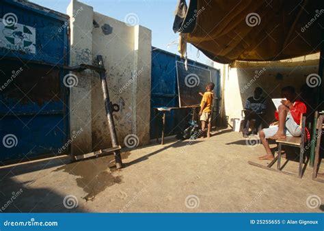 Students Studying In A Makeshift Classroom Angola Editorial Image
