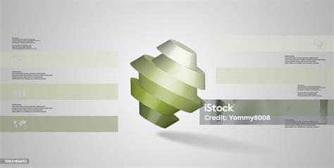 3d 插圖資訊圖範本圓八角形分為六個顏色部分物件在灰色白色背景上傾斜兩側都有簡單標誌的顏色條向量圖形及更多信息圖形圖片 信息圖形 傾斜的