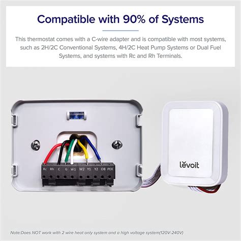 Levoit Termostato Inteligente Para El Hogar Termostato Digital Programable Wifi Funciona Con