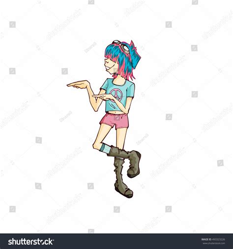 Teenager Girl Dancing Cartoon Vector Isolated Image Vectorielle De