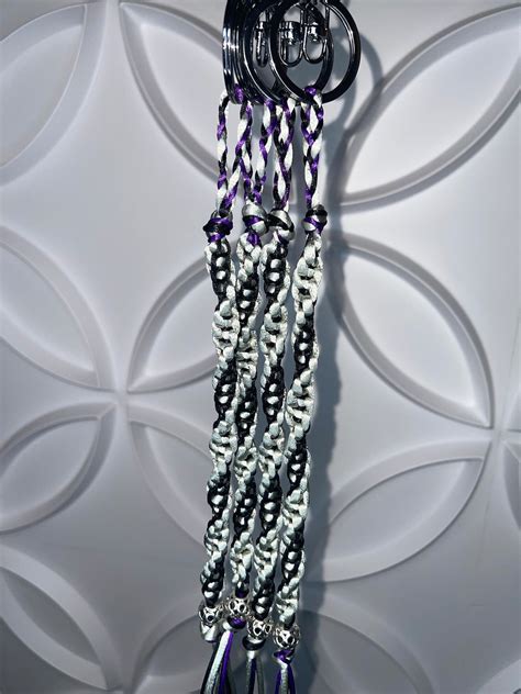 Thick Double Helix Dna Tzitzits Silver And Black Satin Silky Tzitzits