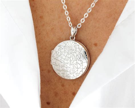 Night Sky Sterling Silver Star Map Locket