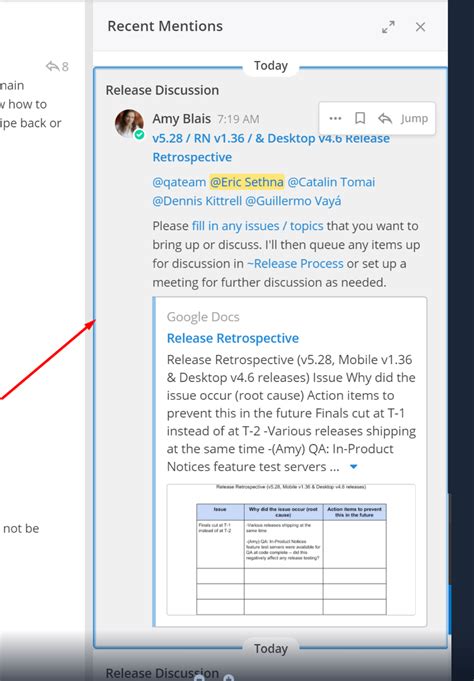 Focus The First Message In The Rhs When Recent Mentions Flagged Or