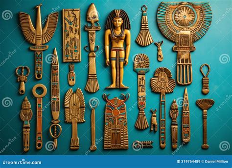 Famous Ancient Egyptian Hieroglyphics Illustration