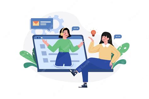 Premium Vector Virtual Assistant Flat Illustration Concept On White