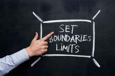 Blackboard With Set Boundaries Highlighted Concept Of Setting Limits Stock Illustration
