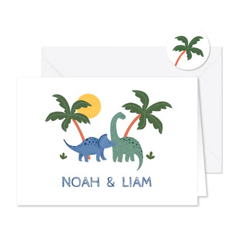 Geboortekaartje Tweeling Dino Kaartje2go