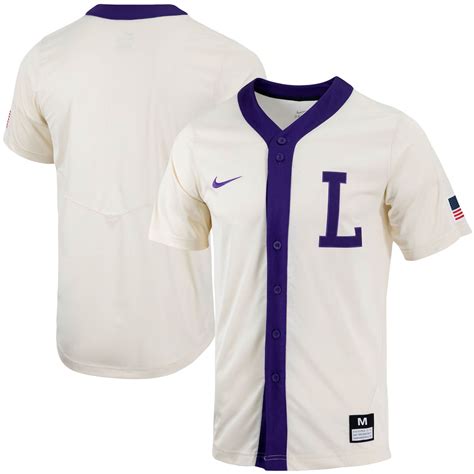 Mens Nike Natural Lsu Tigers Replica Full Button Baseball Jersey