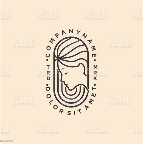 뷰티 우먼 라인 아트 디자인 일러스트레이션 라인 아트 페이스 간단한 현대 뷰티 템플릿 아이콘 요소 개념에 대한 스톡 벡터 아트