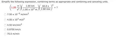 Solved Simplify The Following Expression Combining Terms As Chegg Com