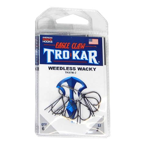 Eagle Claw Tk97w 2 Trokar Weedless Wacky Worm Hook Size 2 Forged