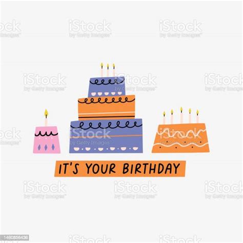 생일 축하 일러스트 촛불이 있는 다채로운 케이크 생일에 대한 스톡 벡터 아트 및 기타 이미지 생일 낙서 드로잉 초대장