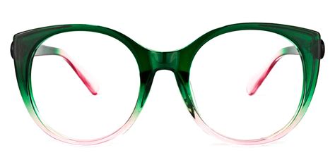 Tiesha Round Green Eyeglasses Vooglam