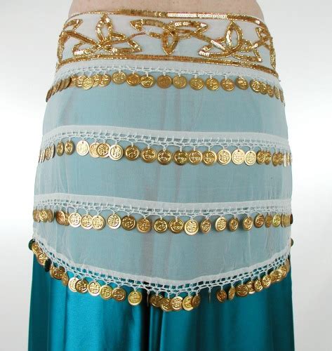 Chiffon Hip Scarf With Sequins And Coins Zarifas Touch Of Egypt
