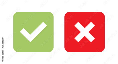 Correct And Wrong Symbol Icon Vector Check Mark And Cross Mark Images