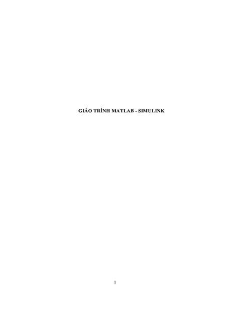 Giáo Trình Matlab Simulink Tài Liệu Ebook Pdf