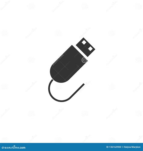 Usb Plug Icon Flat Stock Vector Illustration Of Mesh
