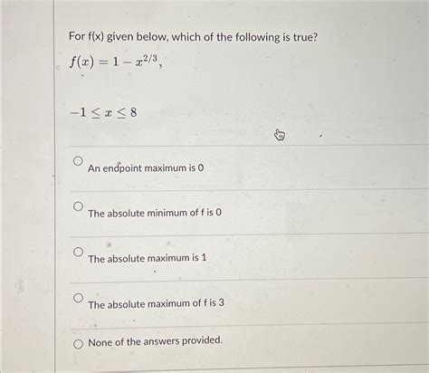 solved for f x ﻿given below which of the following is