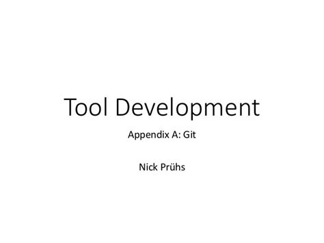 Tool Development A Git