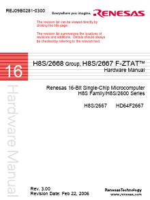 H8S 2667 Datasheet PDF Renesas Electronics
