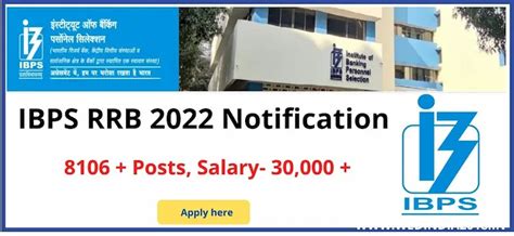 Ibps Rrb Notification 2022 Apply Online 8106 Posts Salary 30 000