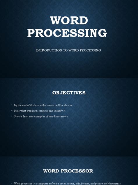 Word Processing Lesson One Pdf
