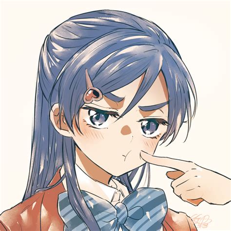 Safebooru 1girl Annoyed Artist Name Blue Eyes Blue Hair Blush Bow