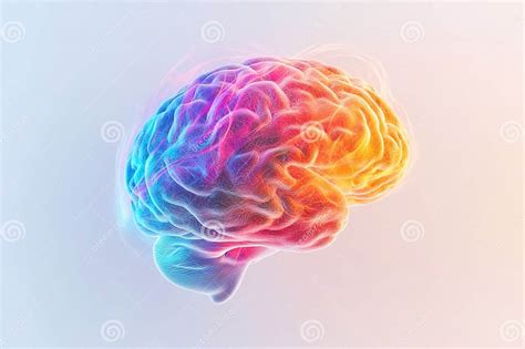 A Colorful Abstract Visualization Of A Human Brain With Flowing Gradients Representing