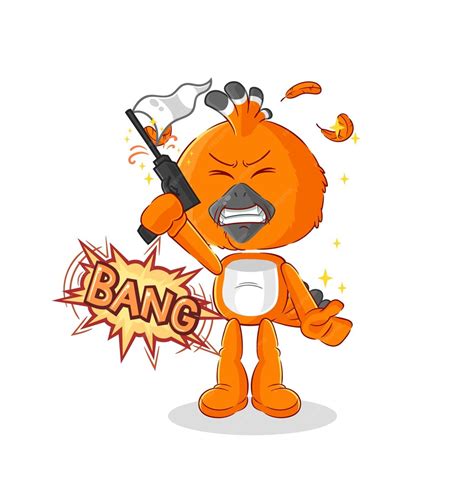 Premium Vector Hudhud Bird Warning Shot Mascot Cartoon Vector